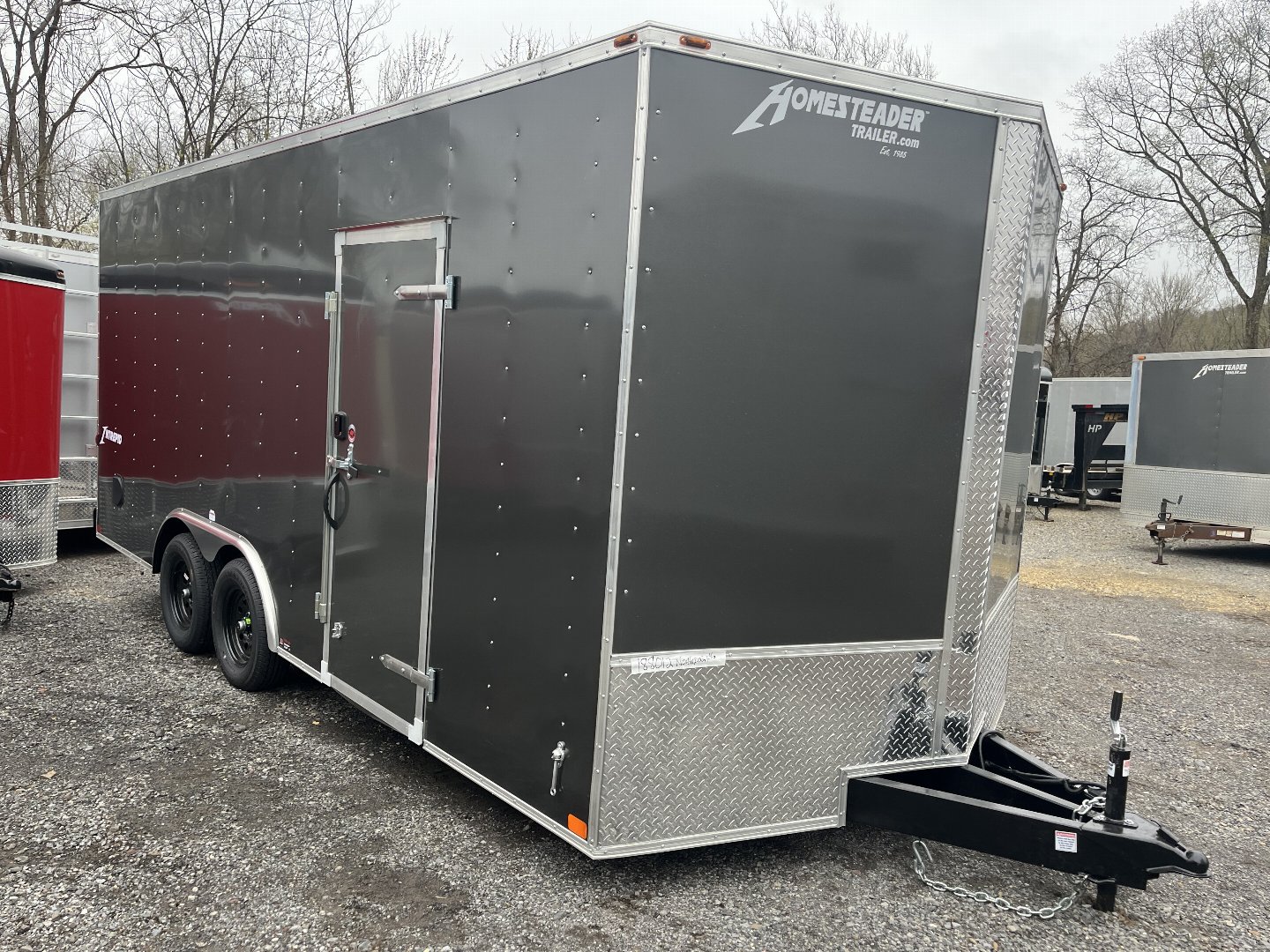 New 2025 Homesteader 8x18 V-Nose - 84" Interior - CHARCOAL GRAY Cargo / Enclosed Trailer ...